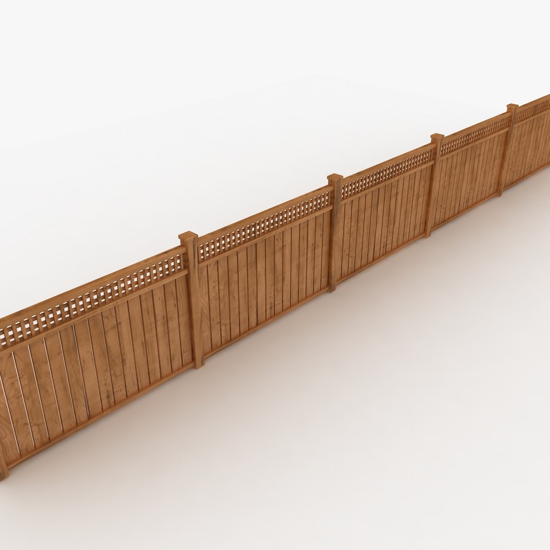 Realistic Fence Wood 03 Max