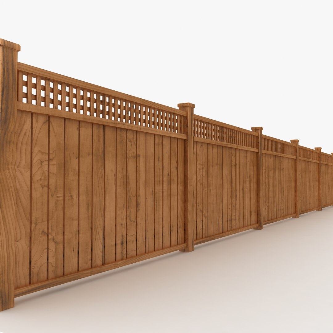 Realistic Fence Wood 03 Max