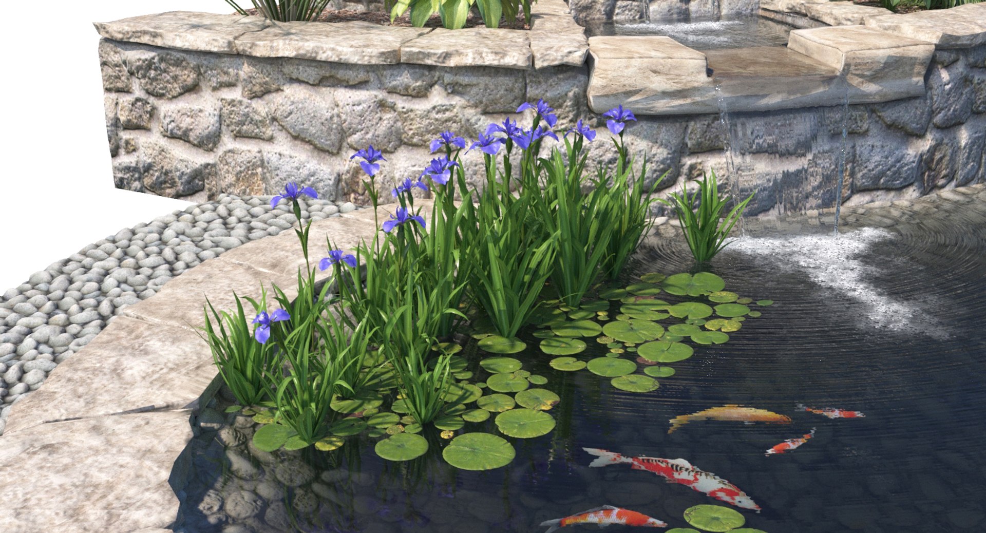 Garden Water Waterfall 3D Model - TurboSquid 1681636