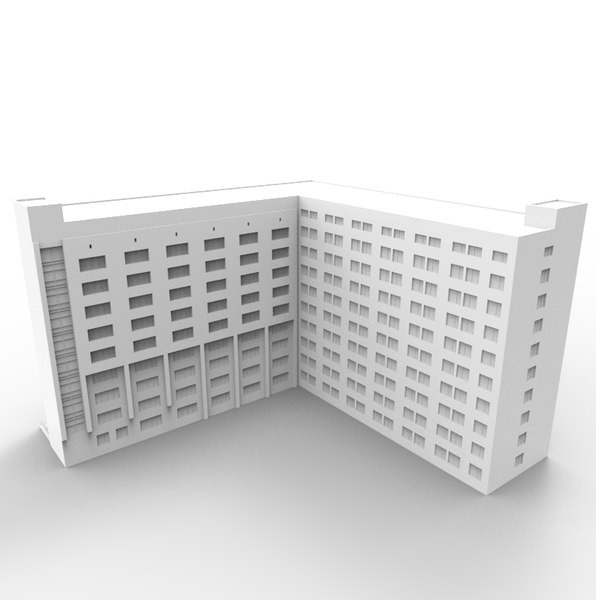 apartment complex 3d obj