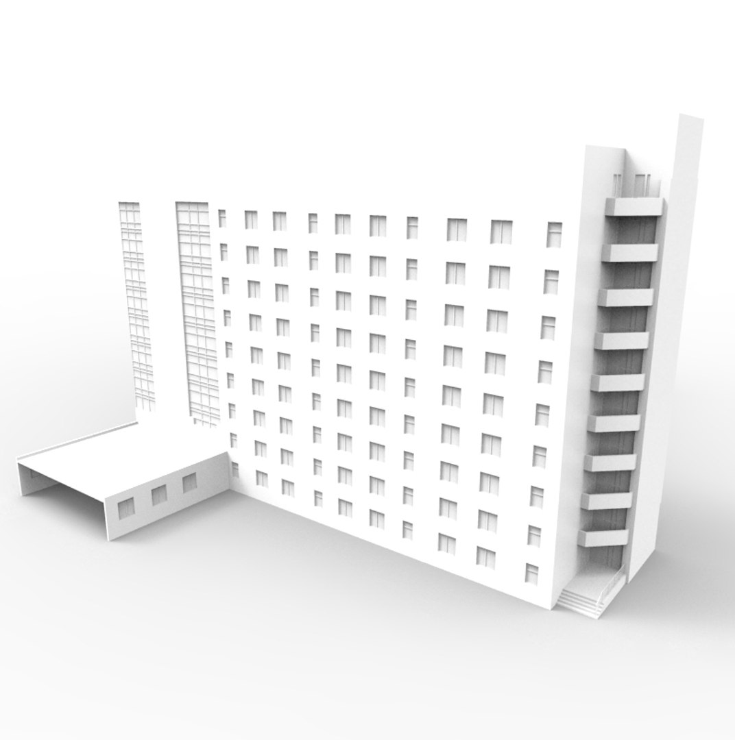 apartment complex 3d obj