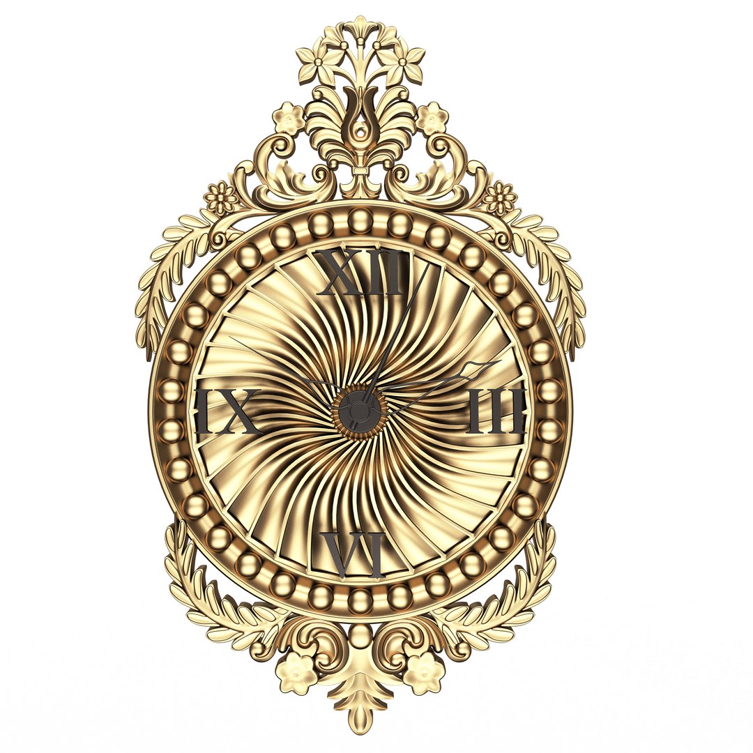 3D Classic Wall Clock 011 Gold - TurboSquid 2137384