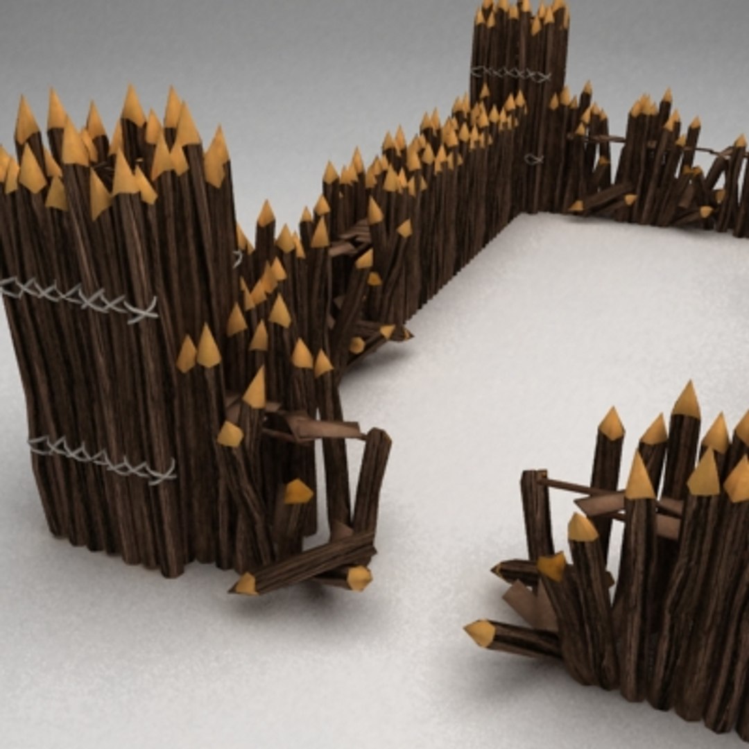 3d Max Wooden Fortress Wall