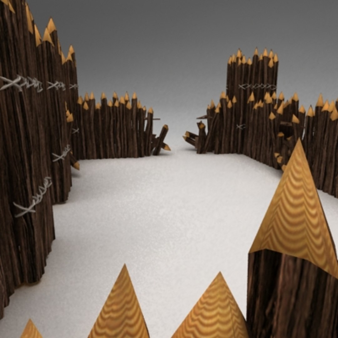 3d Max Wooden Fortress Wall