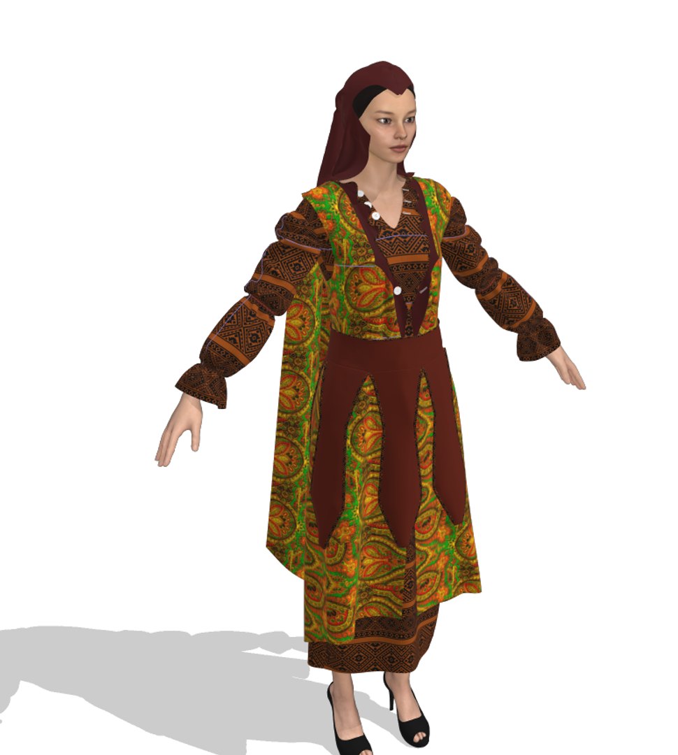 Woman Traditional Clothes 3D Model - TurboSquid 1613174