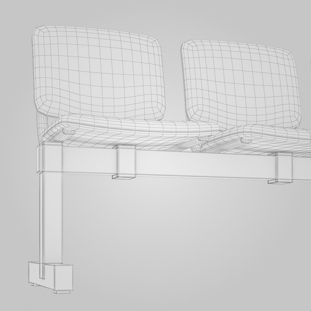 3D realistic waiting bench model - TurboSquid 1197030
