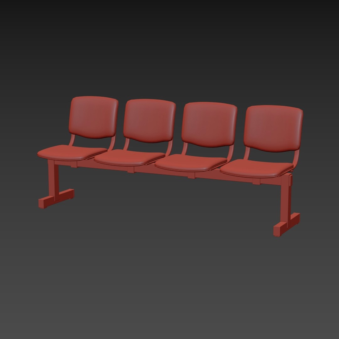 3D realistic waiting bench model - TurboSquid 1197030