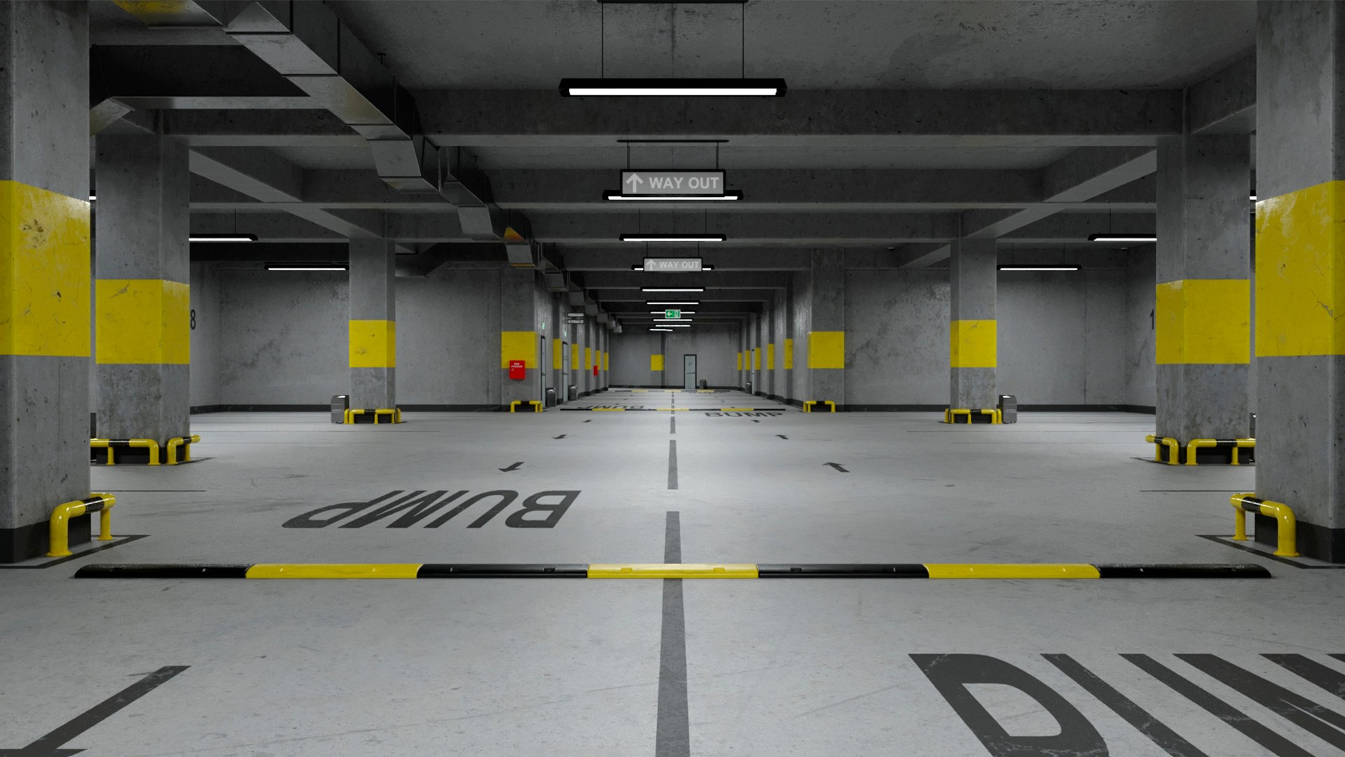 Underground Parking Scene Corona Renderer 3D - TurboSquid 1778036