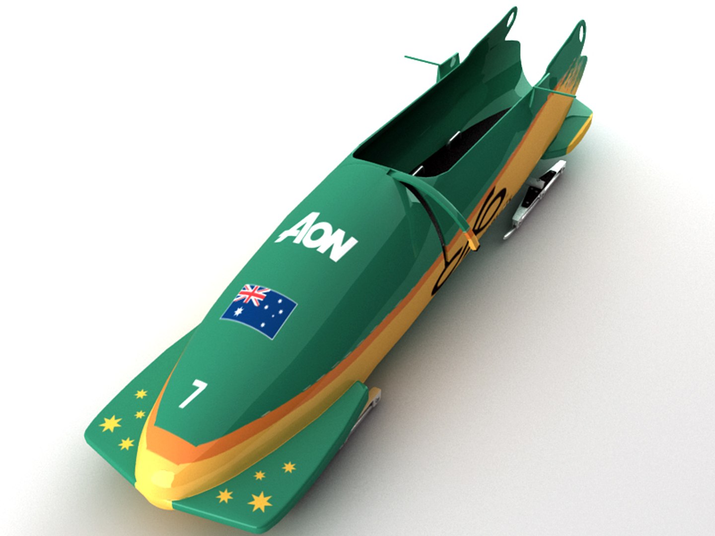 3d Bobsleigh Sled - Australia Model