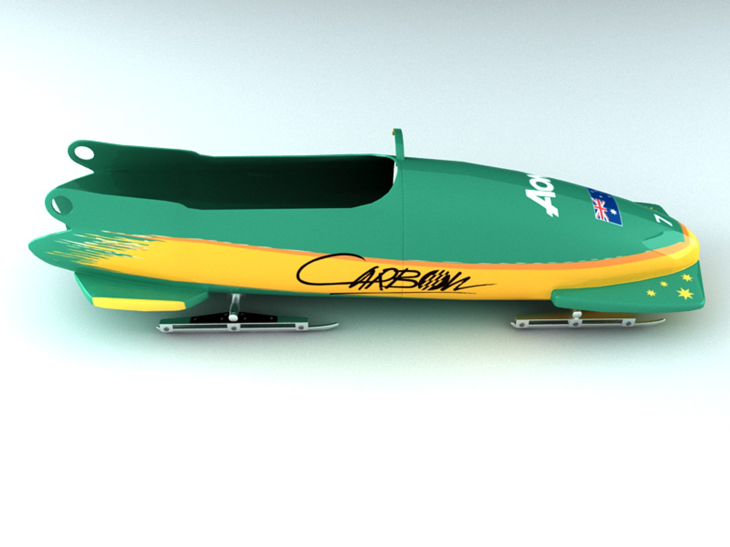 3d Bobsleigh Sled - Australia Model