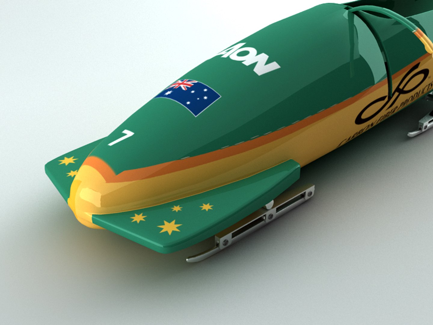 3d Bobsleigh Sled - Australia Model