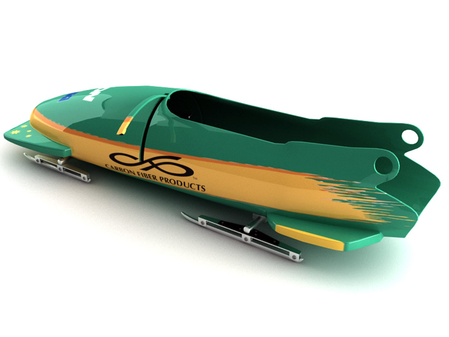 3d Bobsleigh Sled - Australia Model