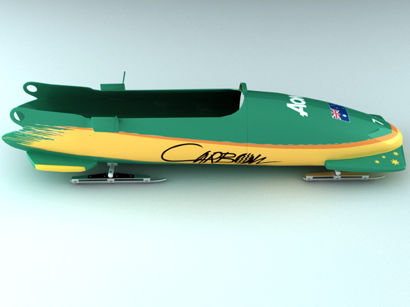 3d Bobsleigh Sled - Australia Model