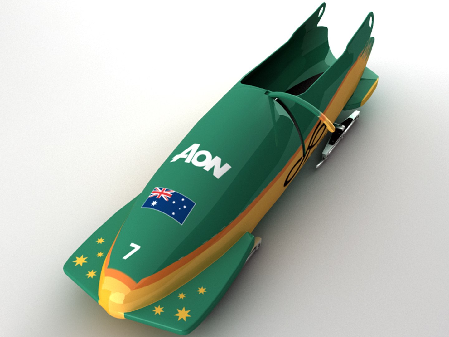 3d Bobsleigh Sled - Australia Model