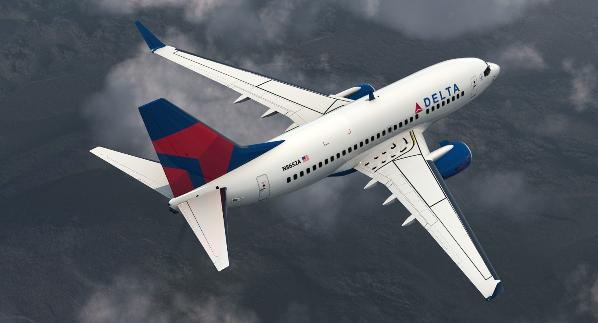 Boeing 737-600 interior delta 3D model - TurboSquid 1170113