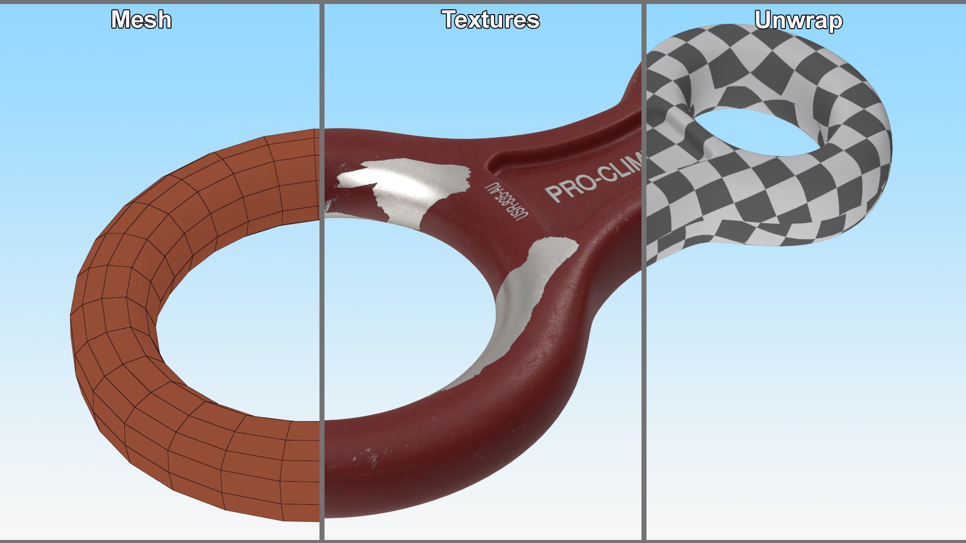 Descender Figure Eight Pro-Climb Red Damaged 3D Model - TurboSquid 2194759