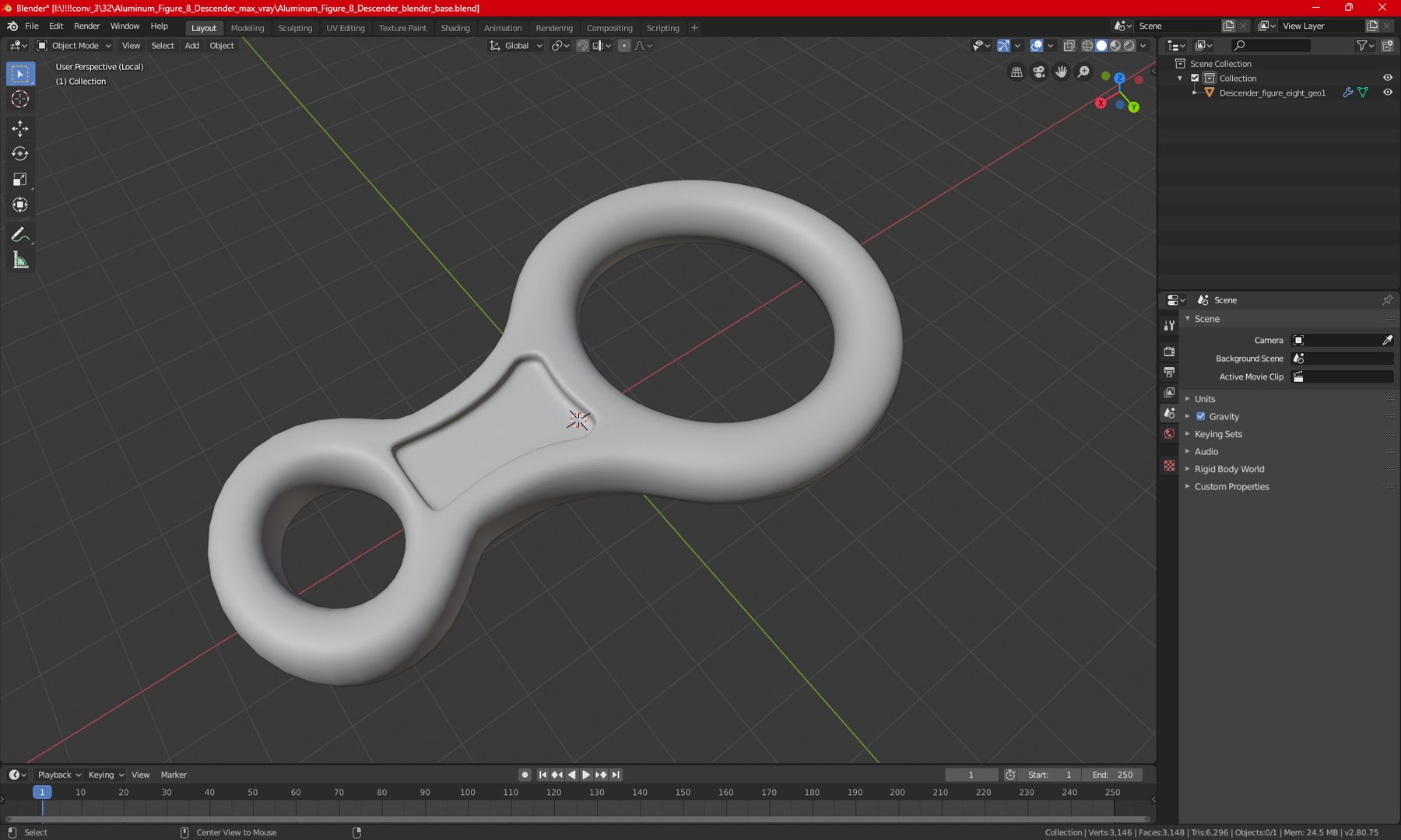 Descender Figure Eight Pro-Climb Red Damaged 3D Model - TurboSquid 2194759