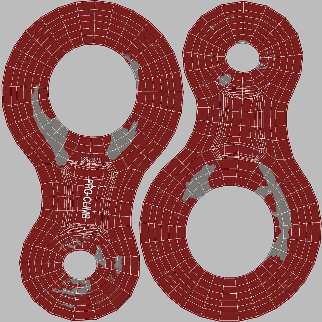 Descender Figure Eight Pro-Climb Red Damaged 3D Model - TurboSquid 2194759