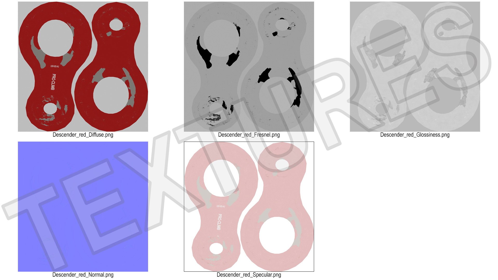 Descender Figure Eight Pro-Climb Red Damaged 3D Model - TurboSquid 2194759