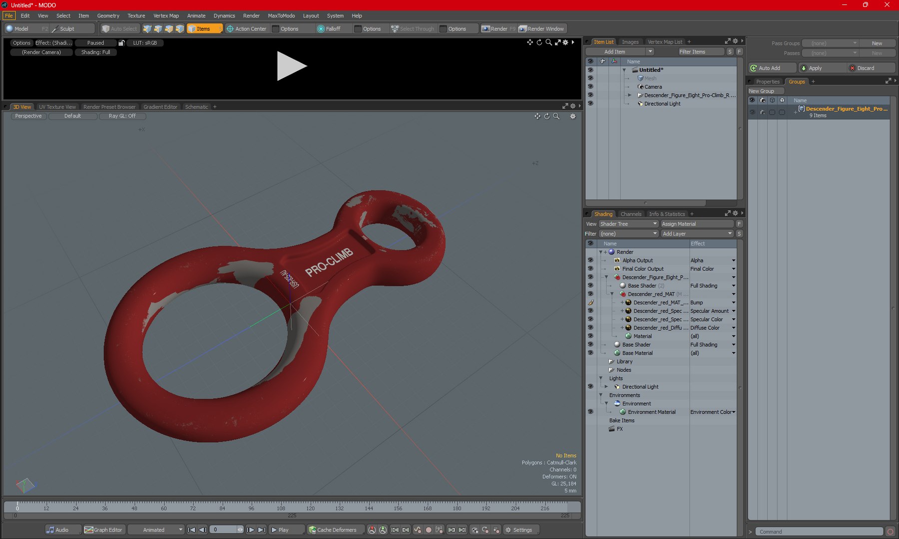 Descender Figure Eight Pro-Climb Red Damaged 3D Model - TurboSquid 2194759