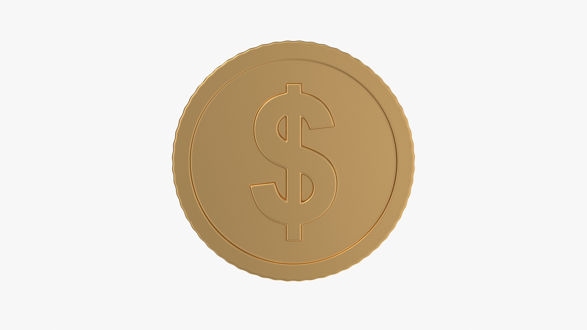 3d Dollar Coin Model