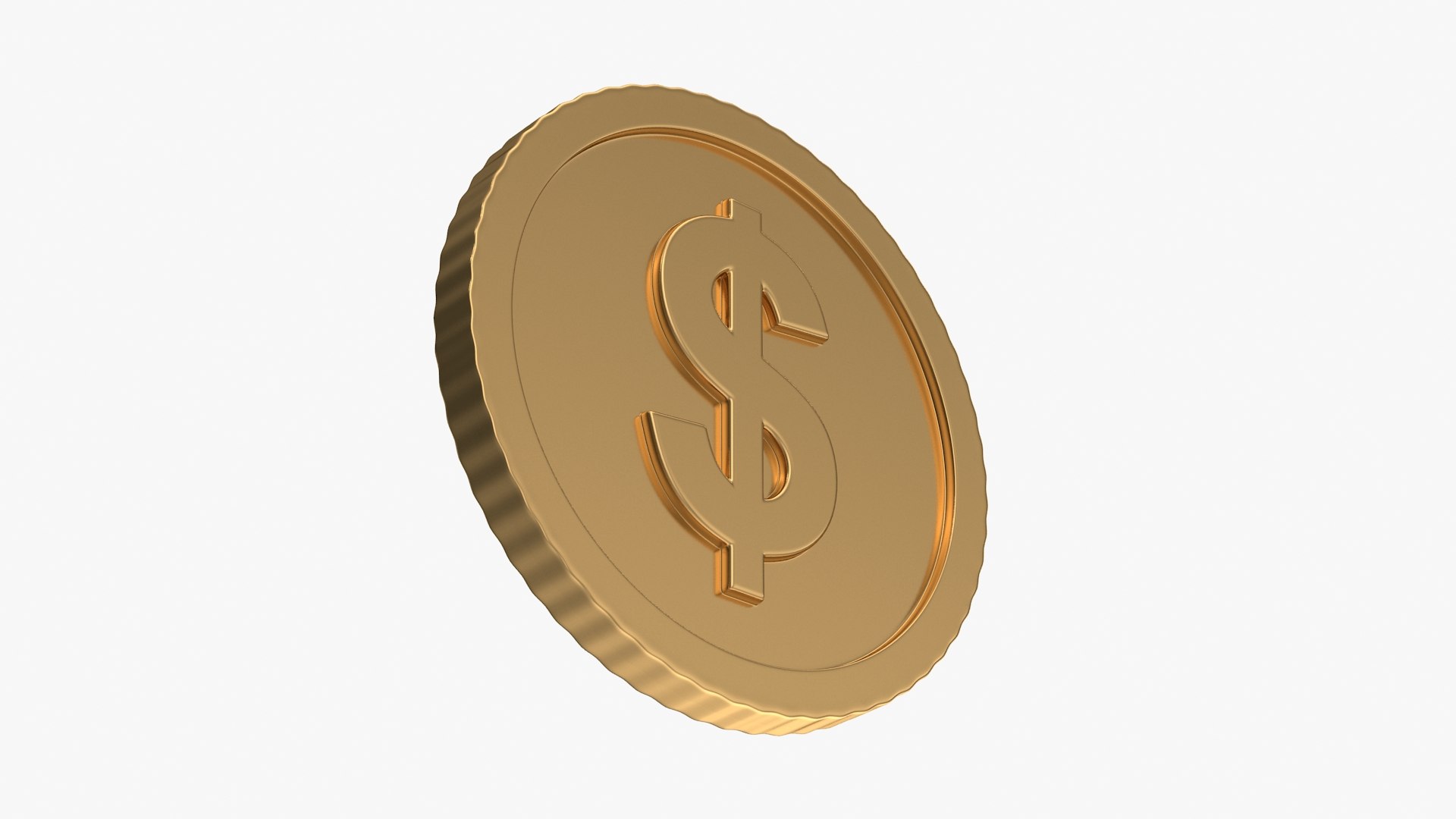 3d Dollar Coin Model