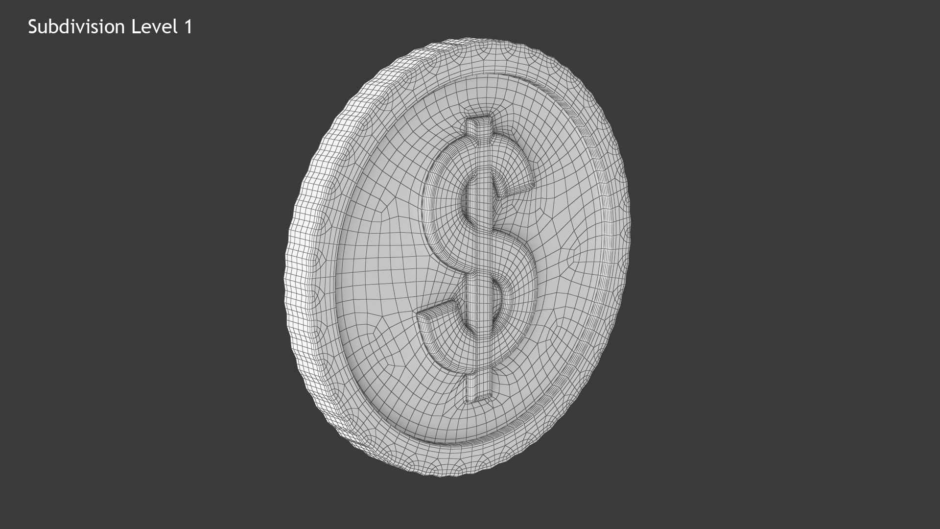 3d Dollar Coin Model