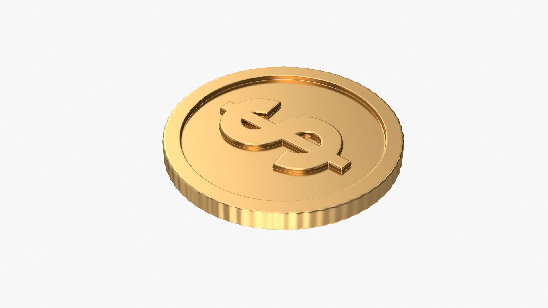 3d Dollar Coin Model