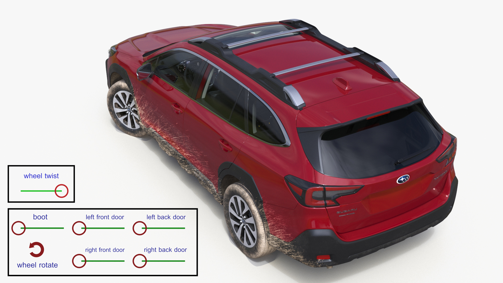 2025 Subaru Outback Crimson Red Dirty Rigged 3D - TurboSquid 2365568