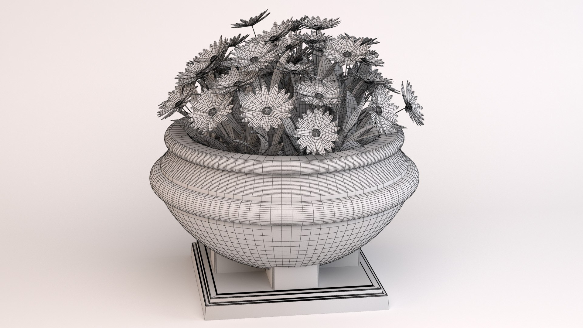 decorative pot plant c4d