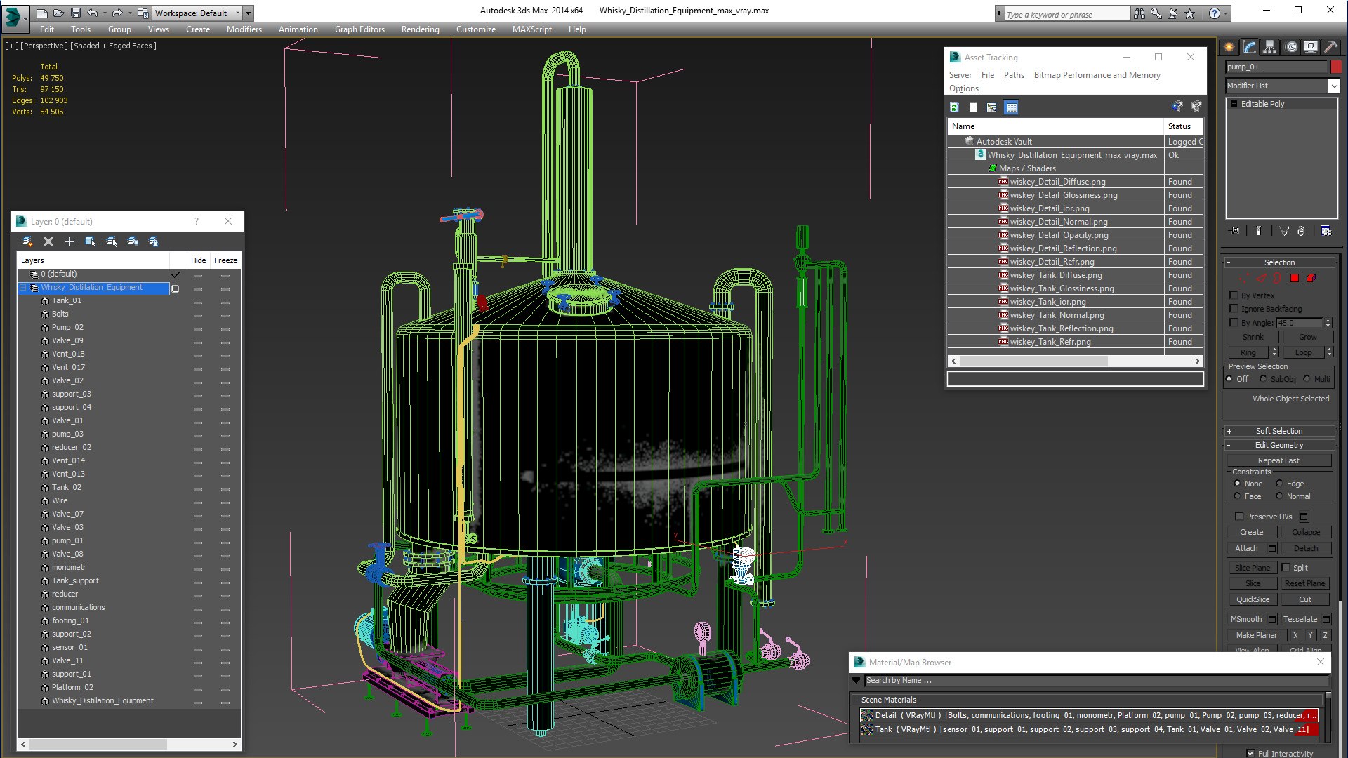 3D whisky distillation equipment model - TurboSquid 1634119