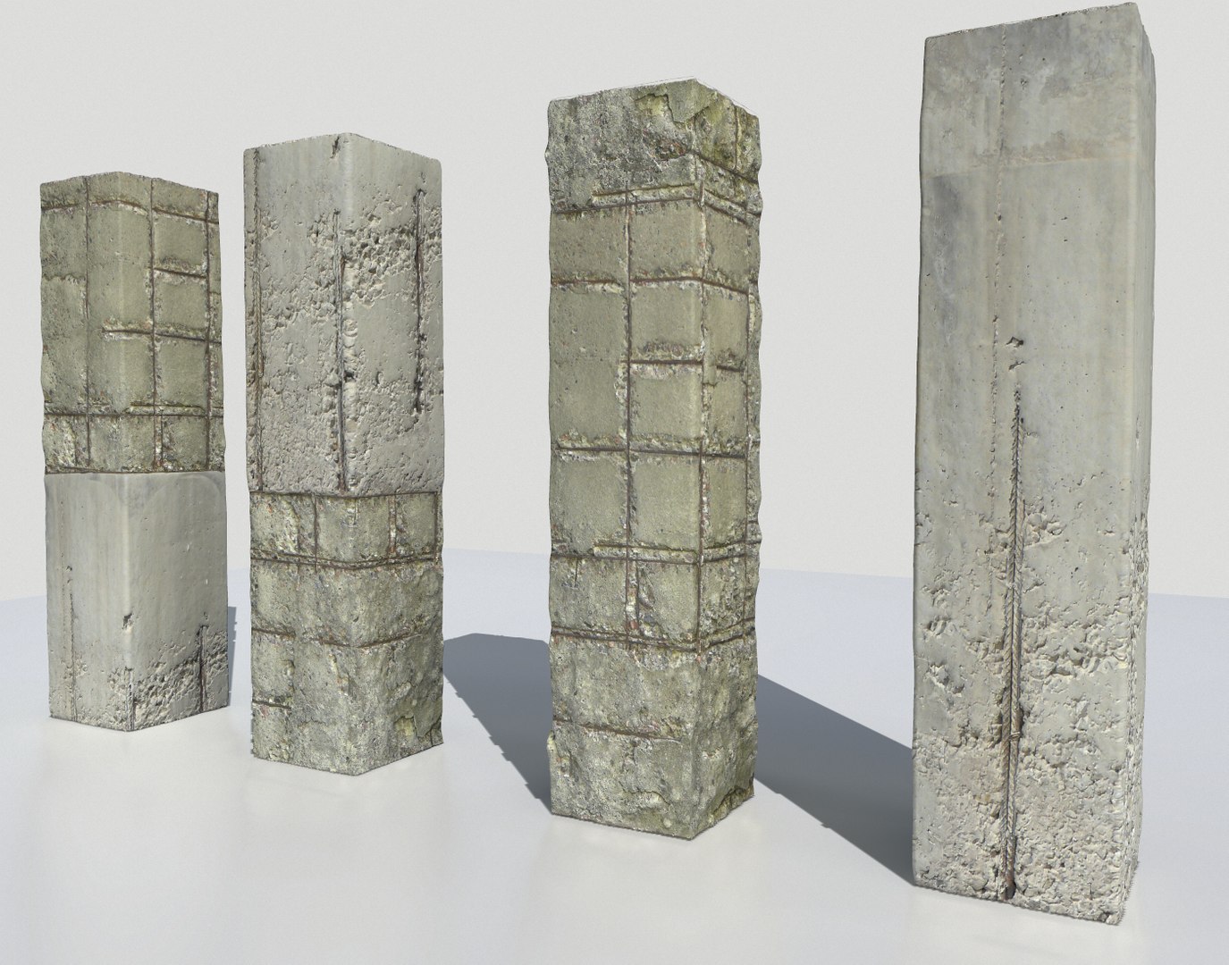 3D Damaged Pillars Metalness Model - TurboSquid 1450541