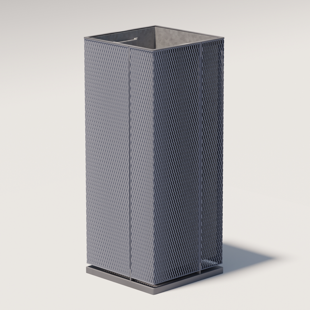 Trash Bin With Perforated Metal Cladding 3D Model - TurboSquid 2298596