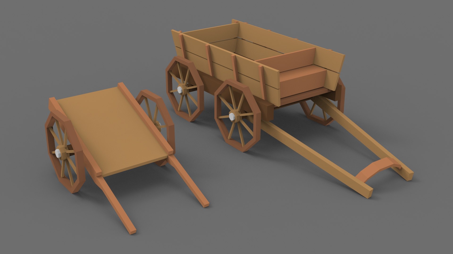 modelo 3d Low Poly Stylized Carts Lowpoly 3D model - TurboSquid 2034535