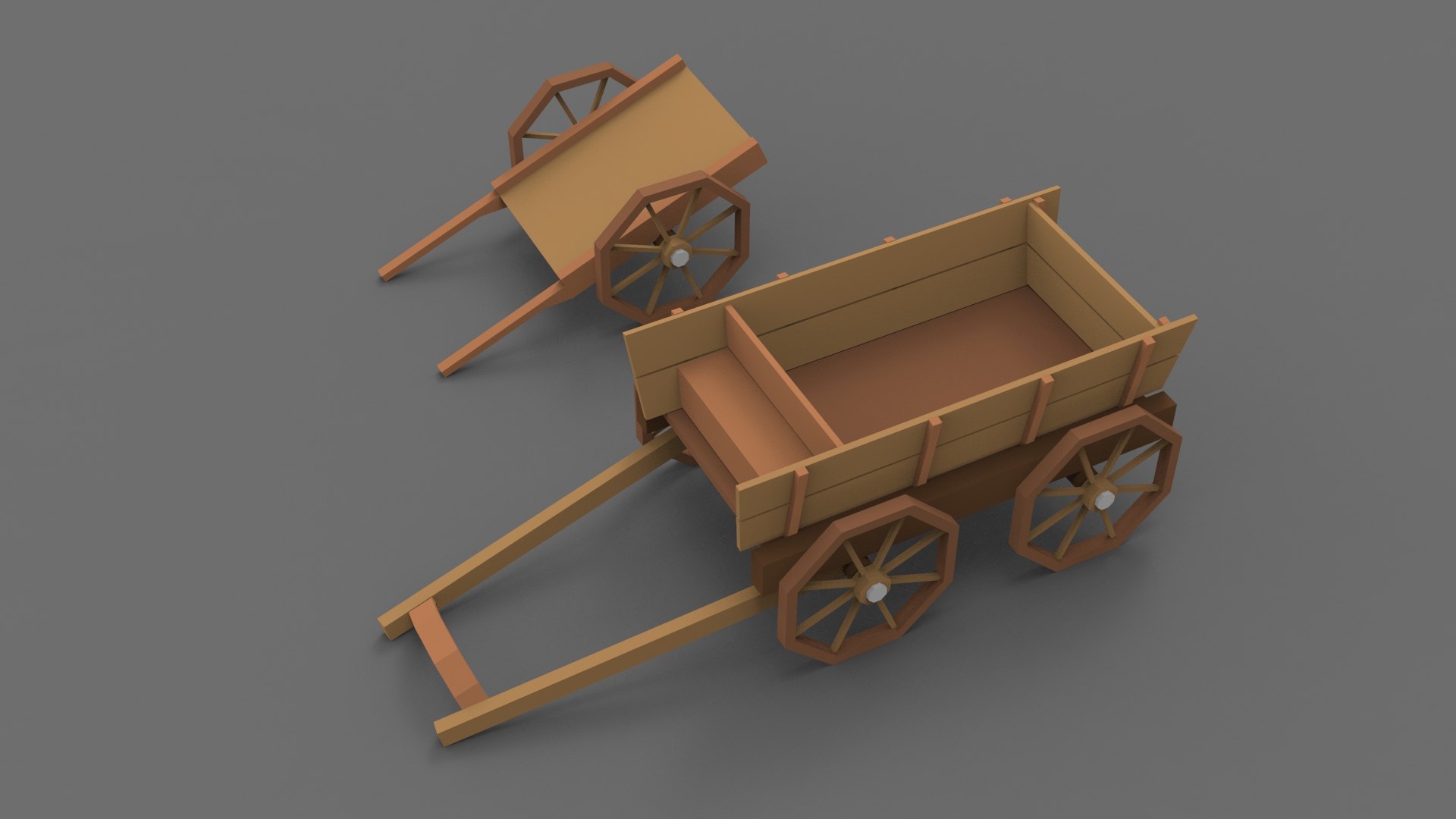 3D Model Low Poly Stylized Carts Lowpoly 3D Model - TurboSquid 2034535