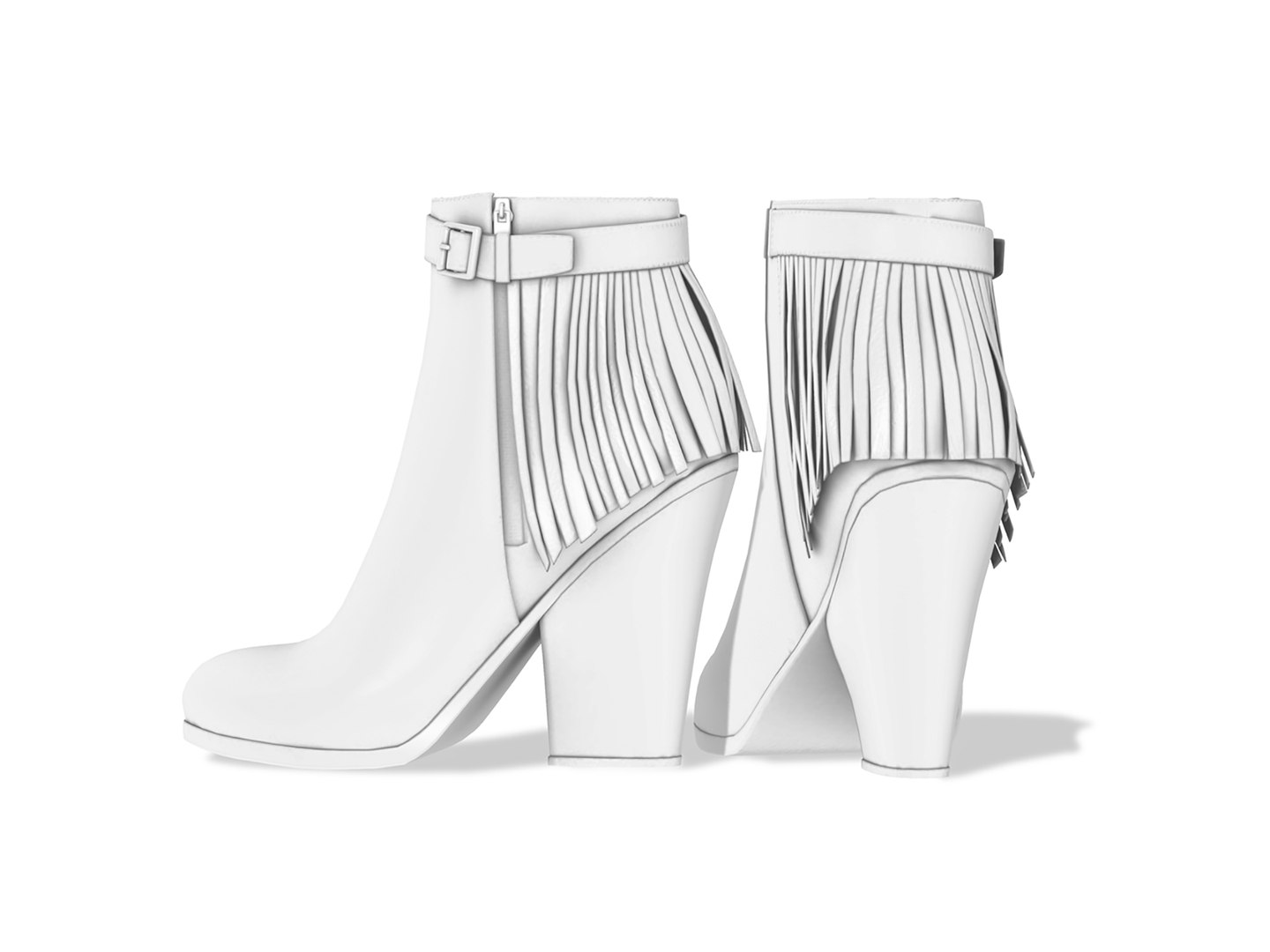 3D Suede Ankle Mid Heel Black Boots Model - TurboSquid 1752957