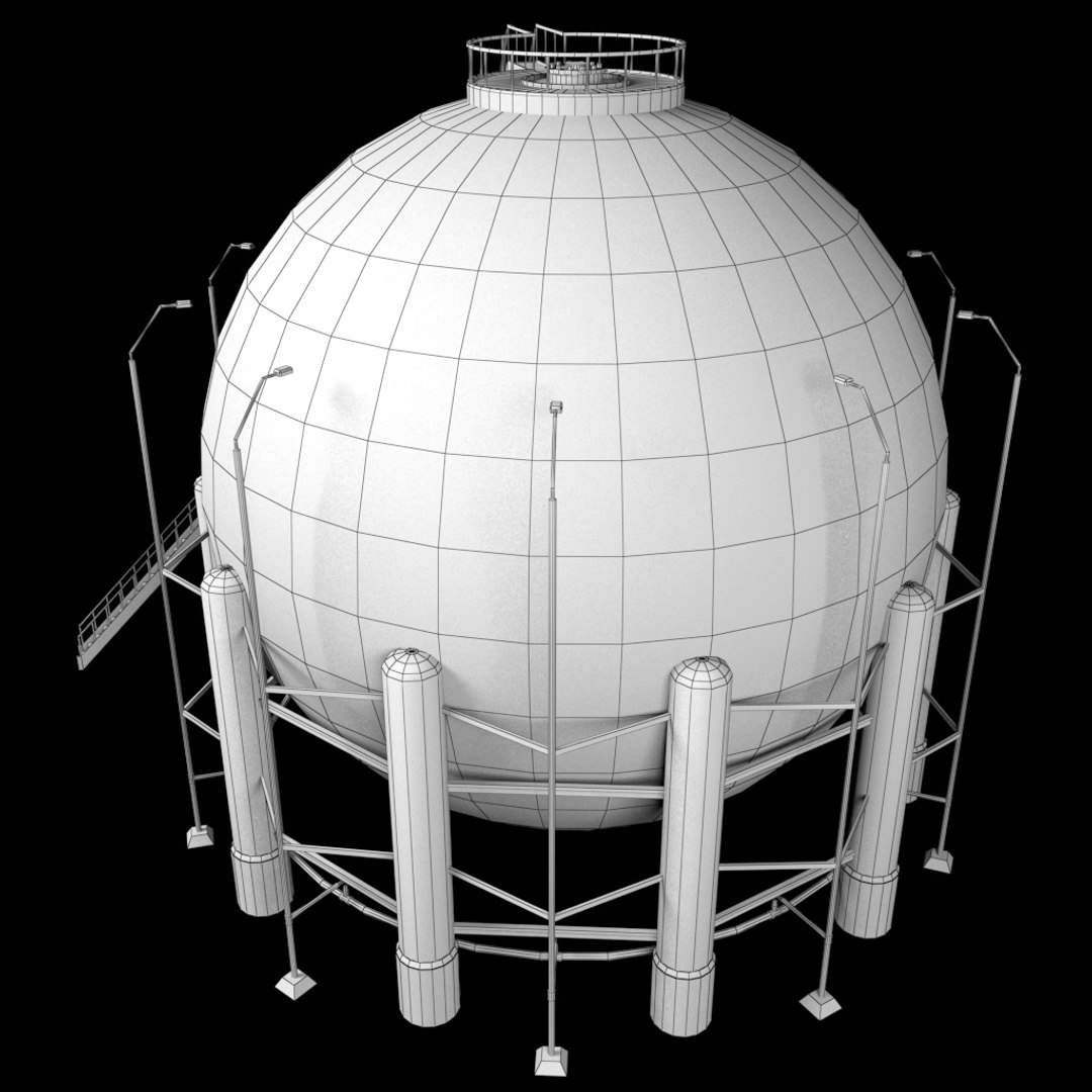 Industrial Sphere Tank Oil Model - TurboSquid 1222293
