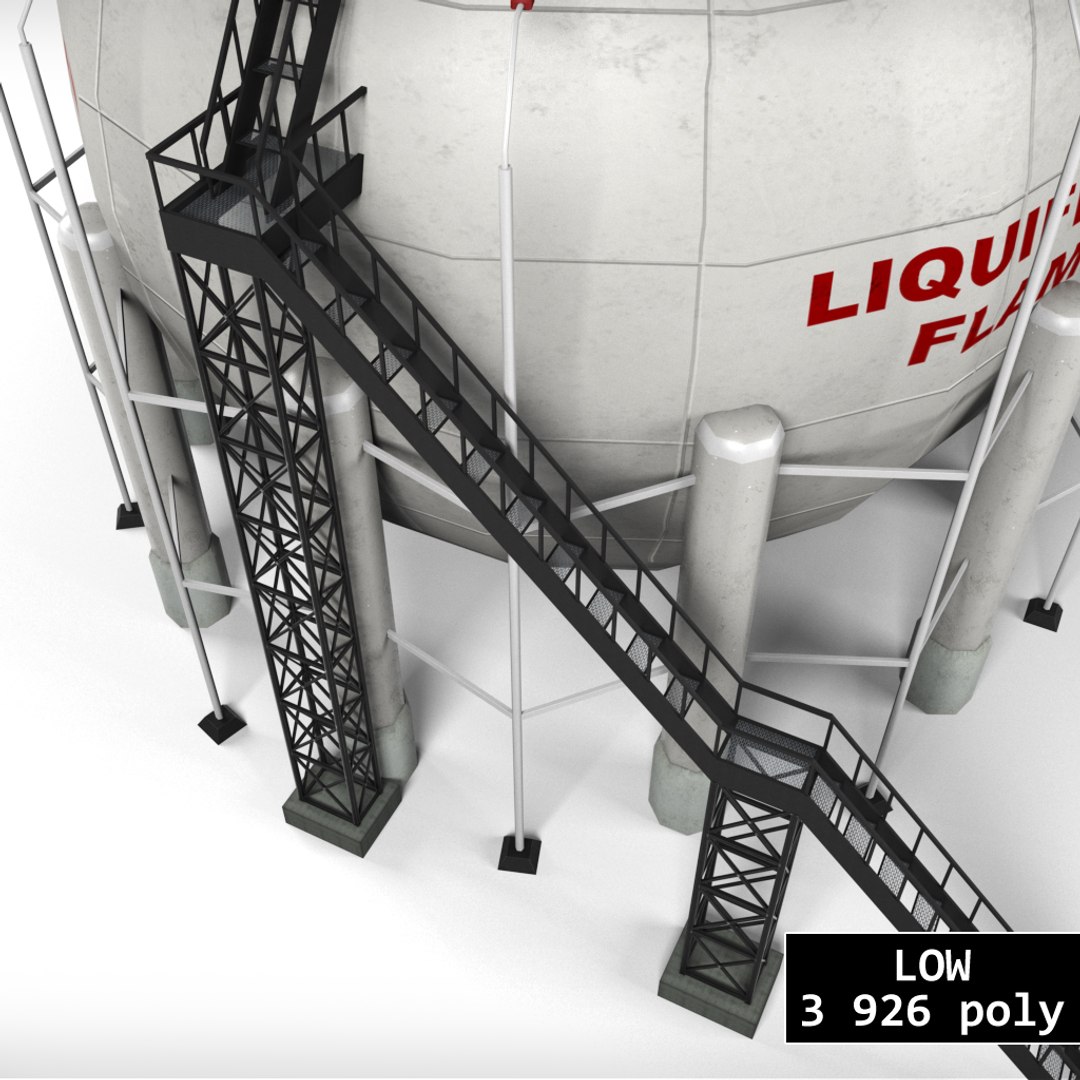 Industrial Sphere Tank Oil Model - TurboSquid 1222293