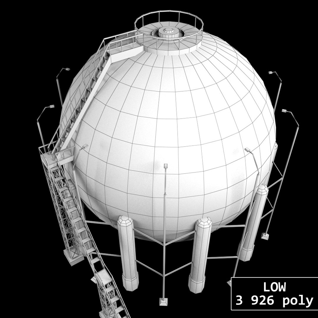 Industrial Sphere Tank Oil Model - TurboSquid 1222293