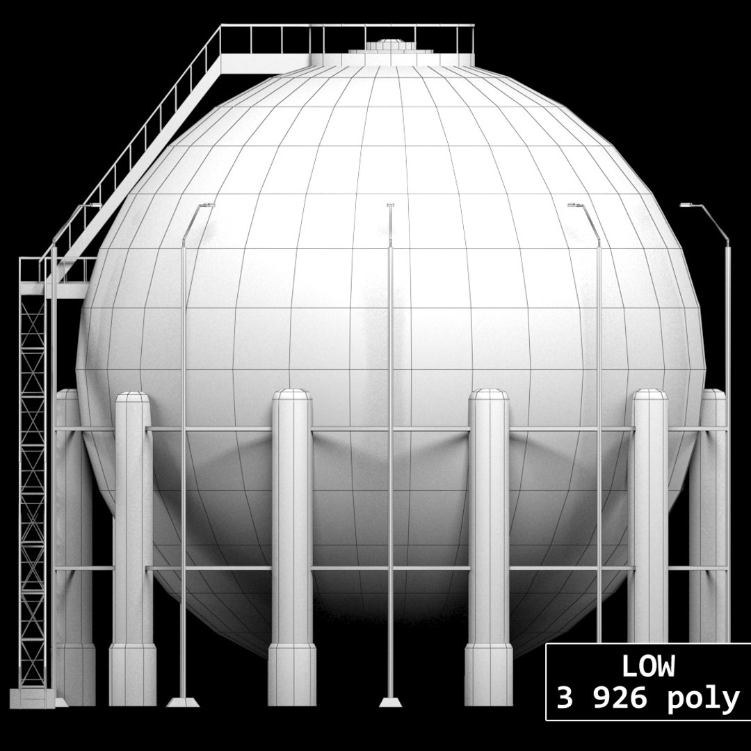 Industrial Sphere Tank Oil Model - TurboSquid 1222293