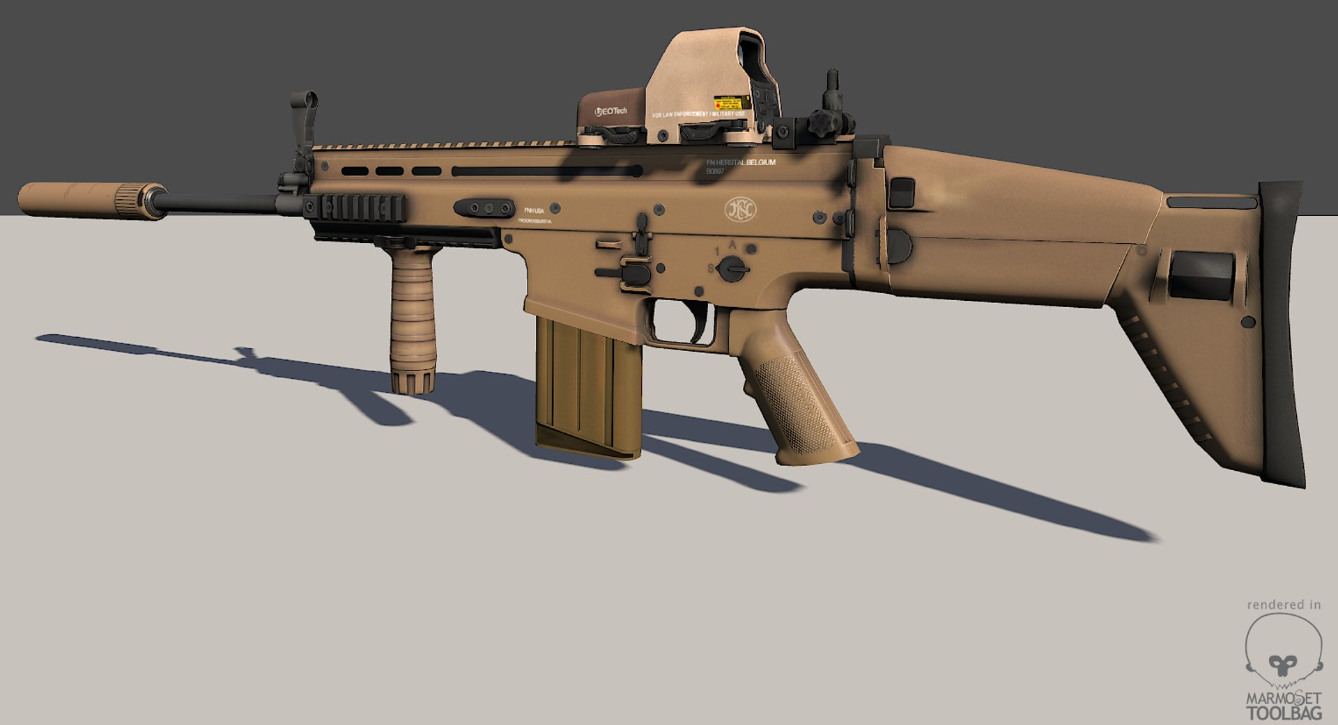 3d Assault Rifle Fn Scar-h Model