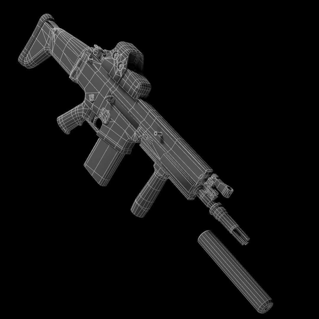 3d Assault Rifle Fn Scar-h Model