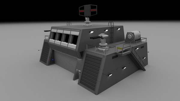 futuristic military command bunker 3d model
