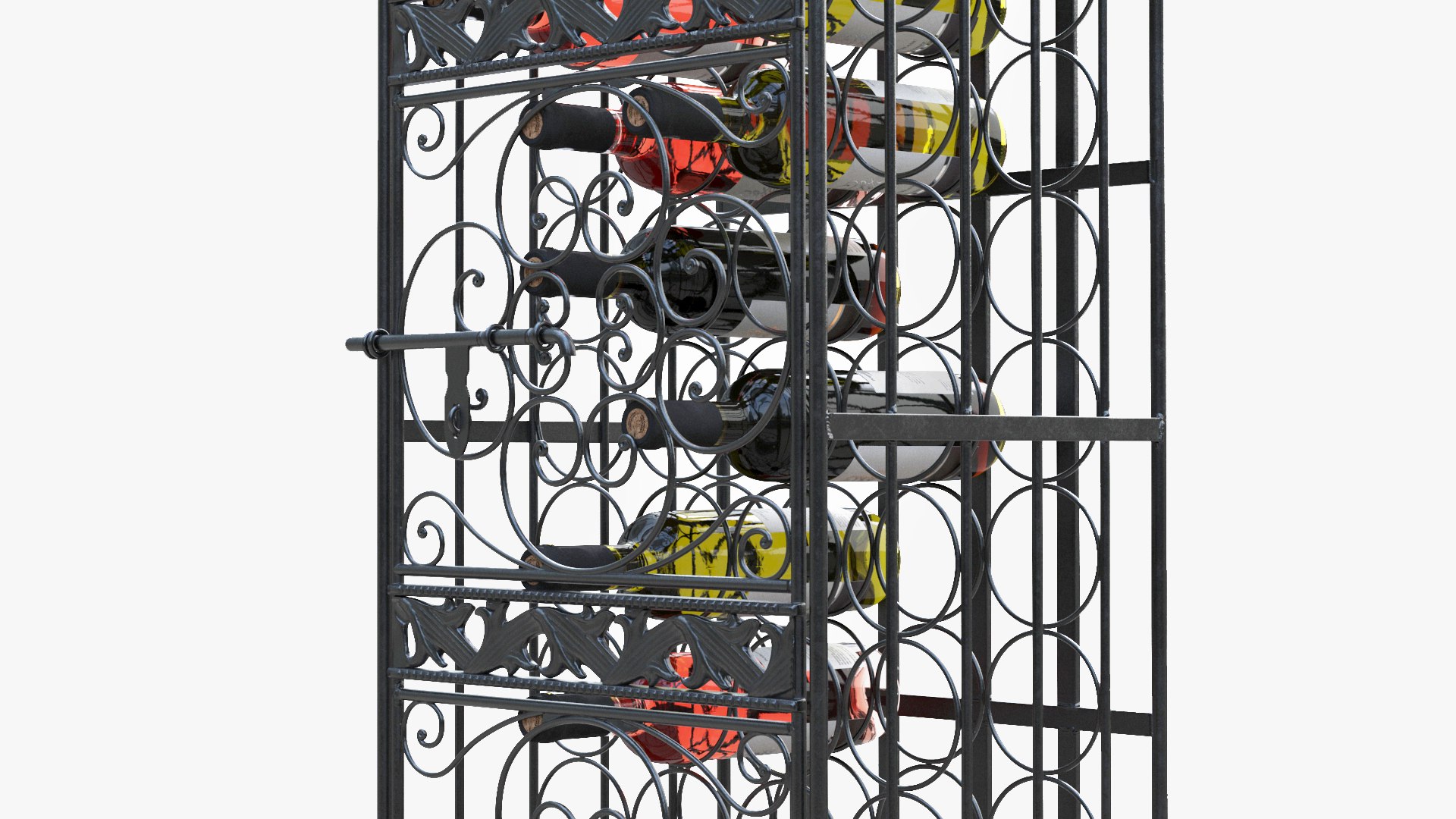 Wine Rack Cabinet With Bottles 3D - TurboSquid 2293313