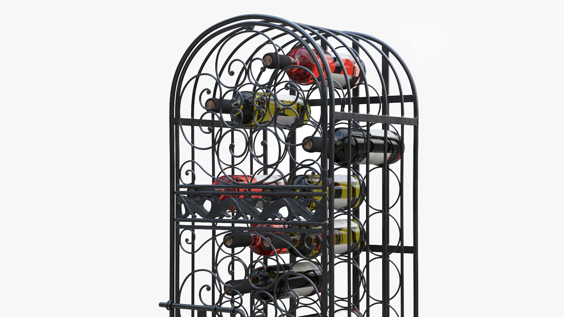 Wine Rack Cabinet With Bottles 3D - TurboSquid 2293313