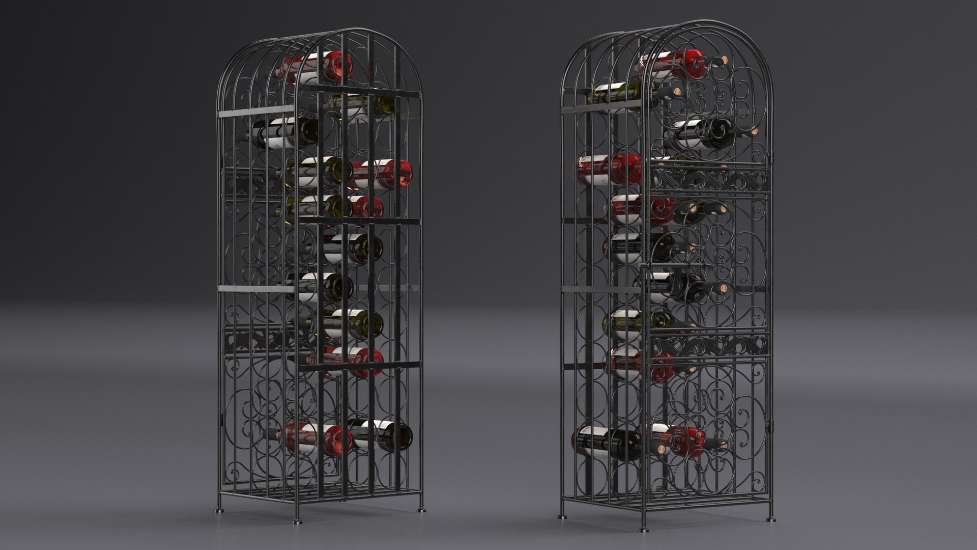 Wine Rack Cabinet With Bottles 3D - TurboSquid 2293313