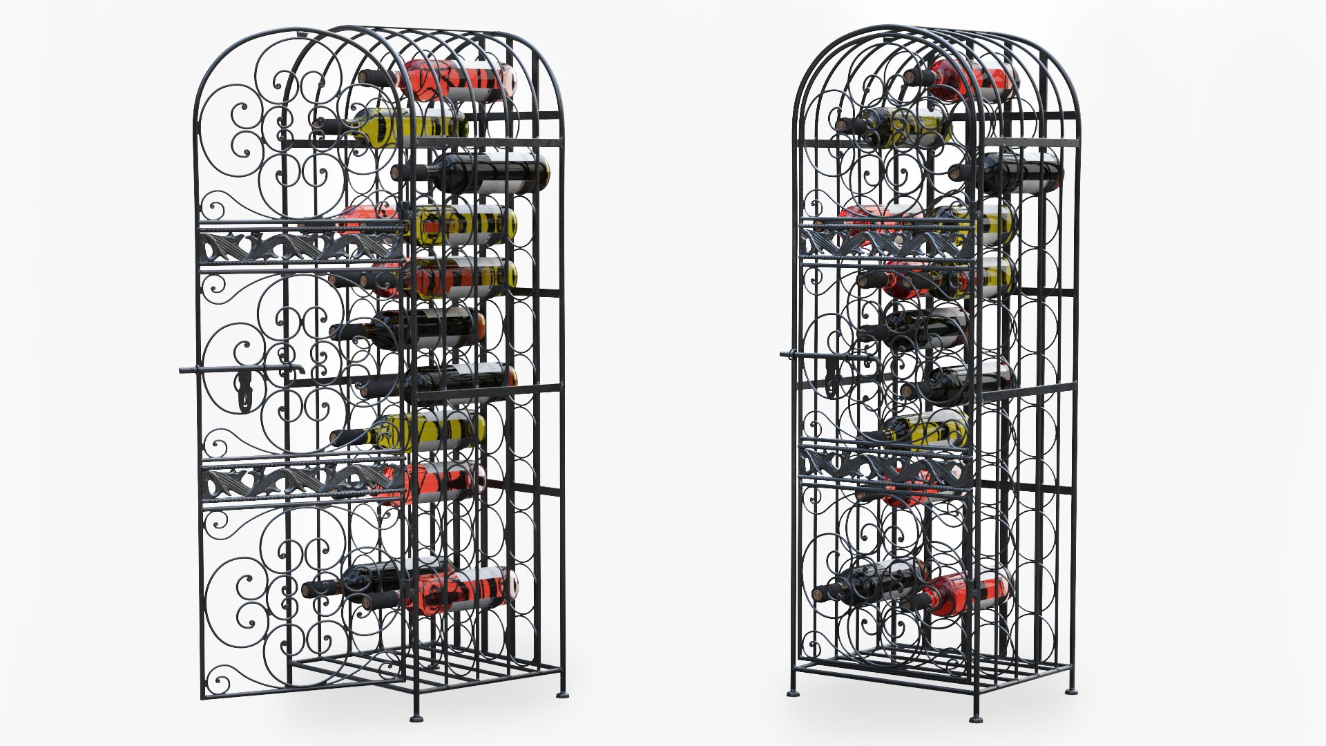 Wine Rack Cabinet With Bottles 3D - TurboSquid 2293313