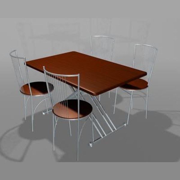 3d model kitchen table chair