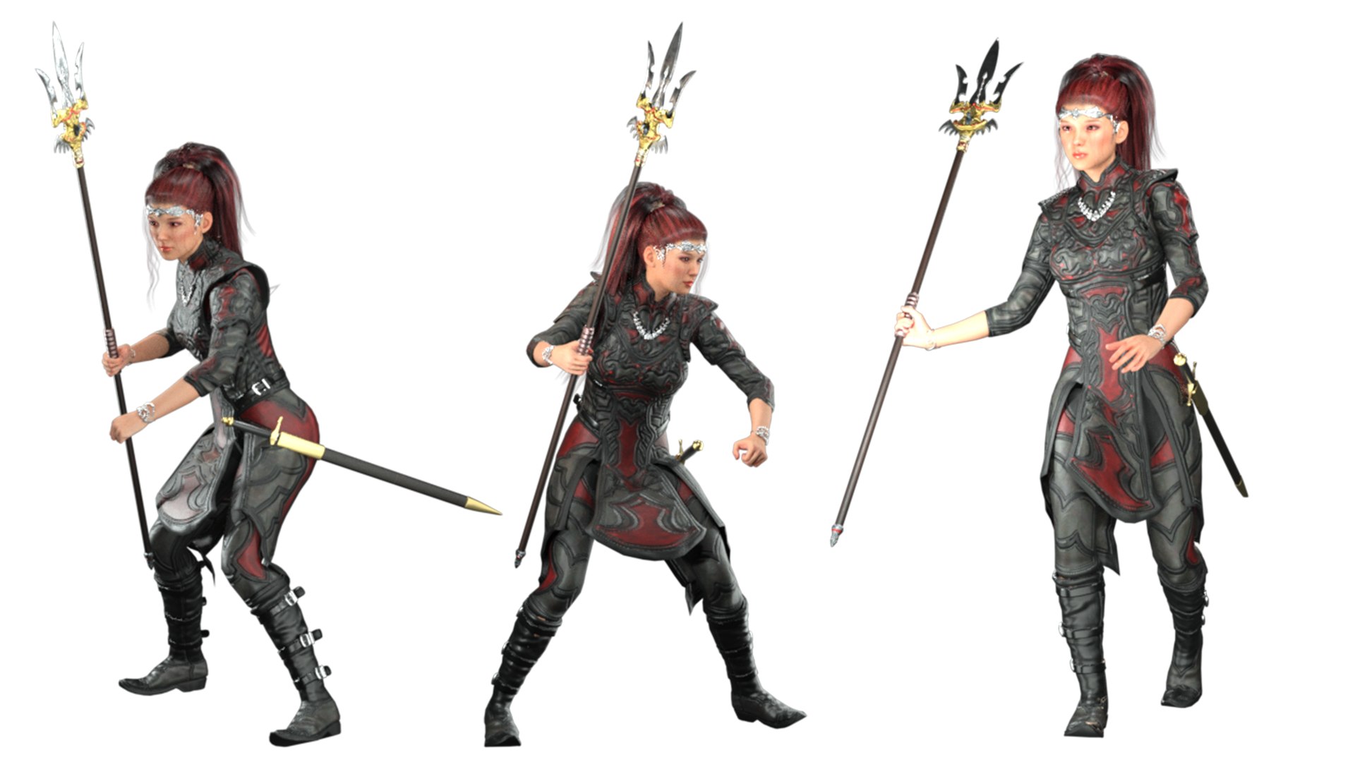 3D Realistic Rigged Warrior Female-Suji model - TurboSquid 2112535