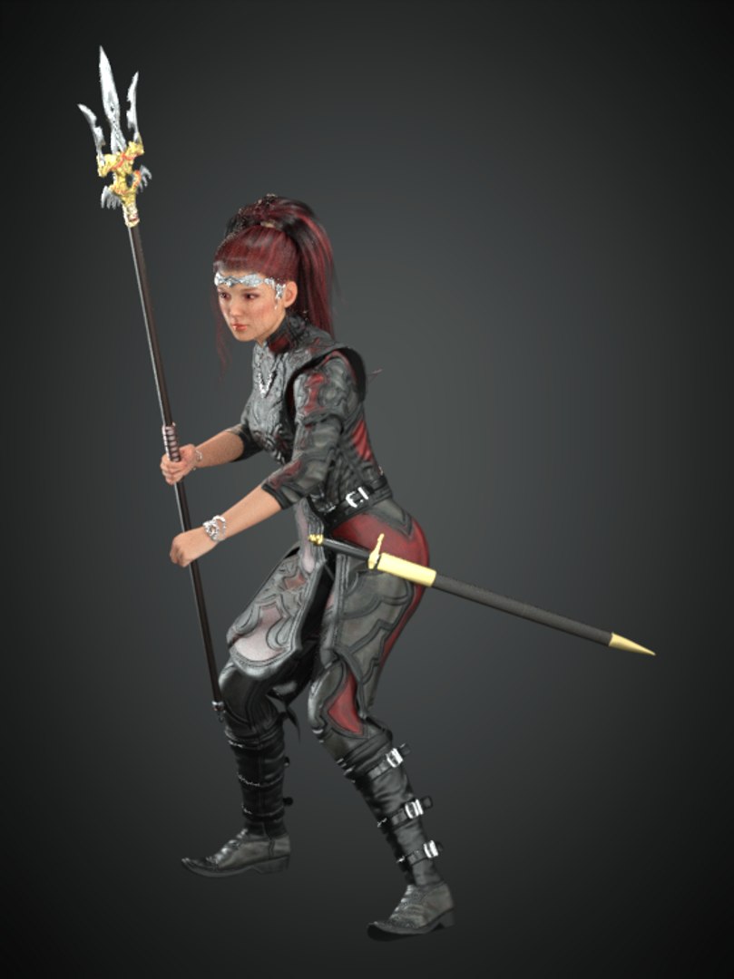 3D Realistic Rigged Warrior Female-Suji Model - TurboSquid 2112535